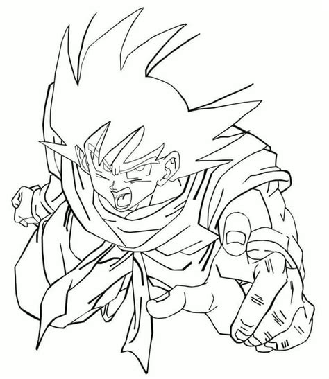 Coloriage Super Saiyan 4 Son Goku télécharger et imprimer gratuit sur