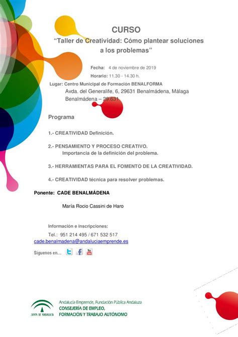 Curso Taller De Creatividad C Mo Plantear Soluciones A Los Problemas