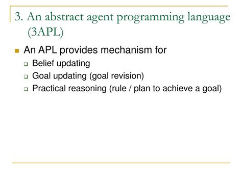 ppt formal semantics for an abstract agent programming language powerpoint presentation id
