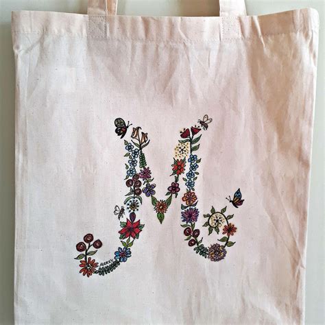 Bolsa Personalizada Tu Inicial De Flores Recuerdos MAREY
