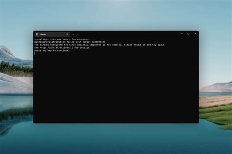 Windows Subsystem For Linux Optional Component Is Not Enabled