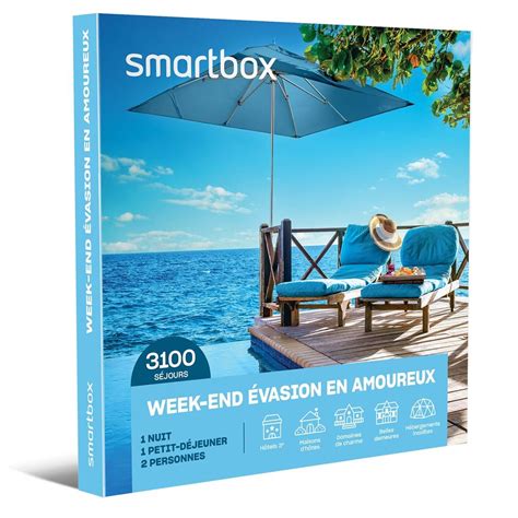 Coffret cadeau SmartBox Week end évasion en amoureux Coffret cadeau