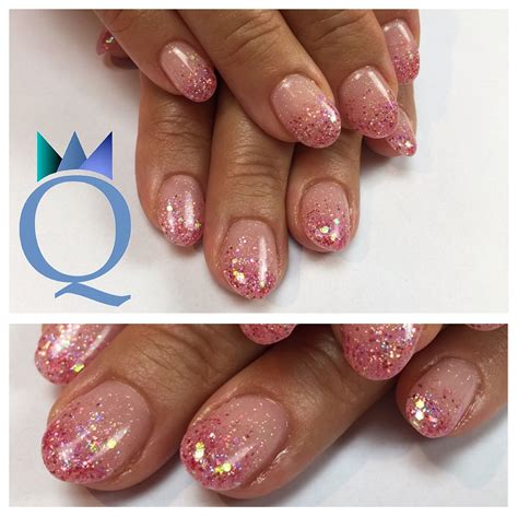 Shortnails Gelnails Nails Pink Glitter Ombre Kurzen Gel Geln Gel N Gel