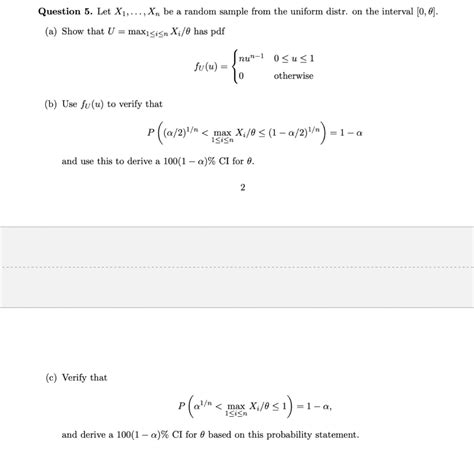 solved question 5 let x₁ xn be a random sample from