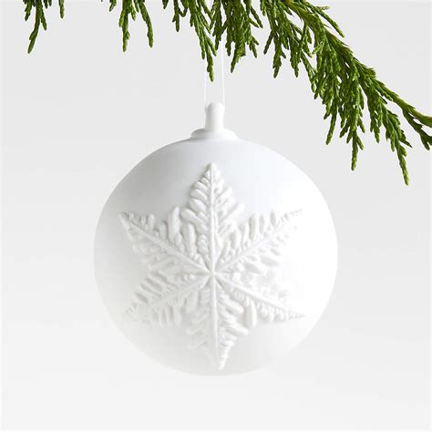 Porcelain Snowflake Ball Christmas Tree Ornament Crate Barrel Canada