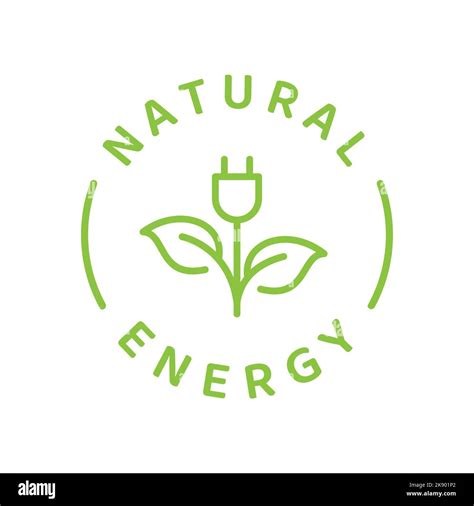 Green Energy Vector Label Sustainable Natural And Renewable Resources