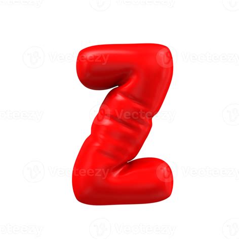 3d Render Of Red Letter Balloons Z Letter 24326125 PNG