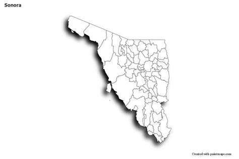 Mapas De Muestra Para Sonora Blanco Negro Sombr O Mapas Sonora