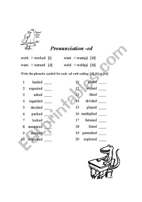 Pronunciation Of Ed Verbs ESL Worksheet By Skteacher34