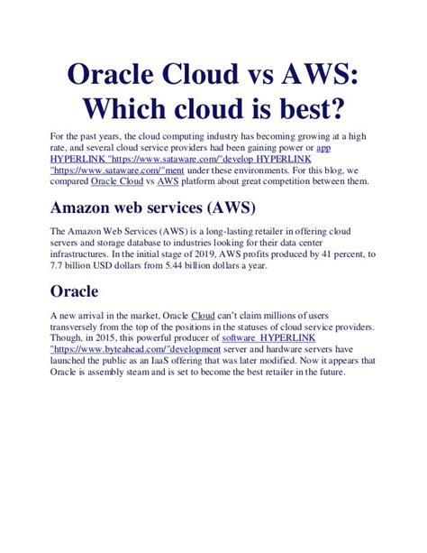 Oracle Cloud Vs Aws Pdf