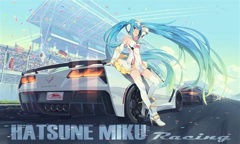 Hatsune Miku Racing Miku And Racing Miku Vocaloid And 1 More Drawn