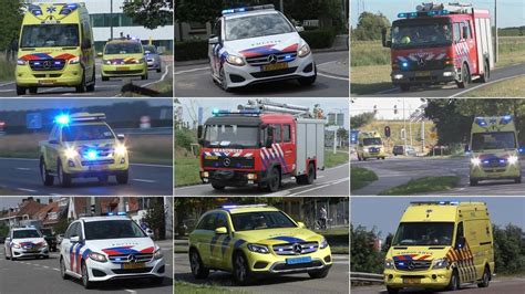 Vele Politie Eenheden Brandweer Ambulances HAP En Rijkswaterstaat