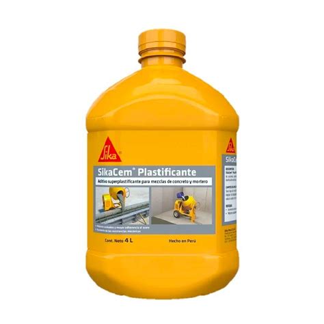Aditivo Para Mezcla De Concreto SikaCem Plastificante X 4L PET Sika