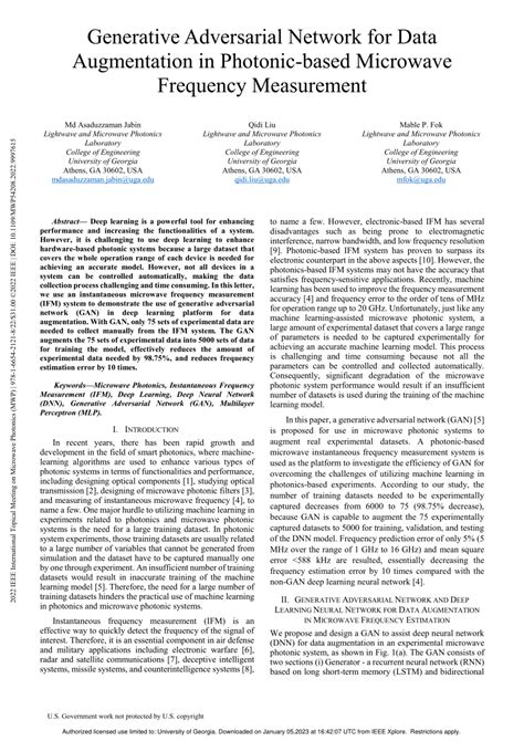 pdf generative adversarial network for data augmentation in photonic based microwave frequency