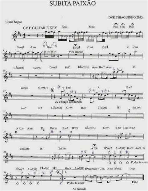 Meu Cavaquinho Partituras Partitura Súbita Paixão Thiaguinho