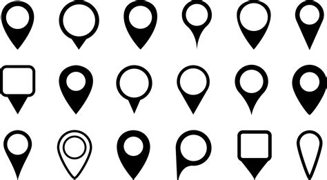 Set Of Map Pin Icons Modern Map Markers Location Pin Sign Marker
