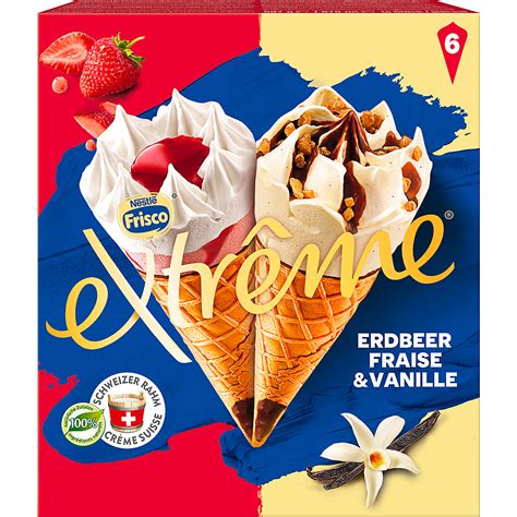 Achat Frisco Extrême Cornet glacé fraise vanille Migros