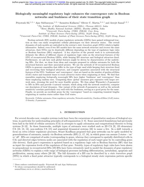 pdf biologically meaningful regulatory logic enhances the convergence rate in boolean networks
