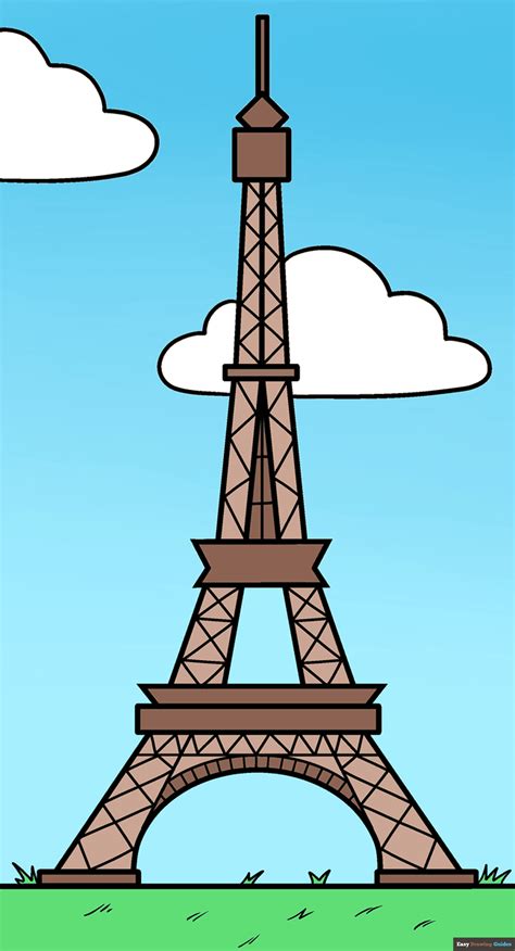 How To Draw The Eiffel Tower Really Easy Drawing Tutorial In 2024
