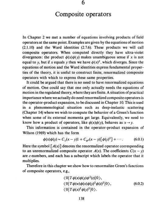 composite operators chapter 6 renormalization