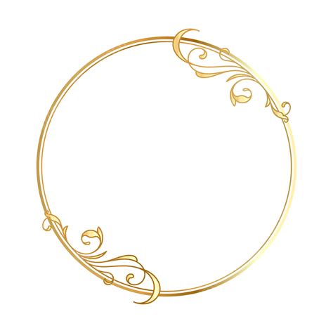 Border Luxury Ornament Vector Art PNG Luxury Circle Frame With Golden