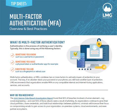multi factor authentication overview and best practices lmg security