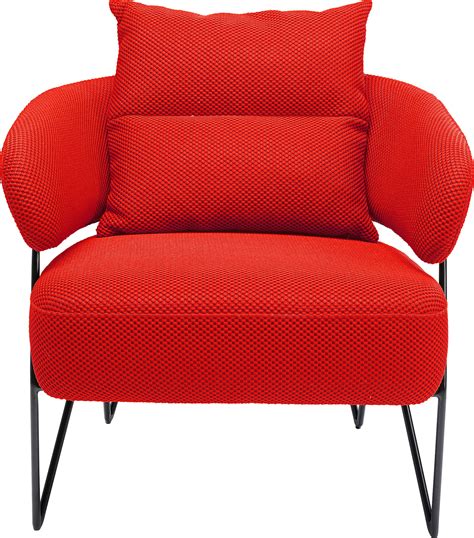 Fotel Nowoczesny Do Salonu Czerwony Nogi Stalowe Czarne 78x71 Cm 87373