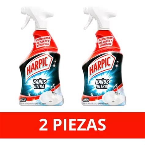 2 Piezas Limpiador Harpic Baños Ultra Quita Sarro 650 Ml Meses sin