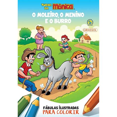 Turma da Mônica Fábulas Ilustradas para Colorir O Moleiro o Menino