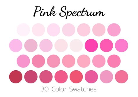 Pink Spectrum Color Swatches Color Palette Ipad Etsy