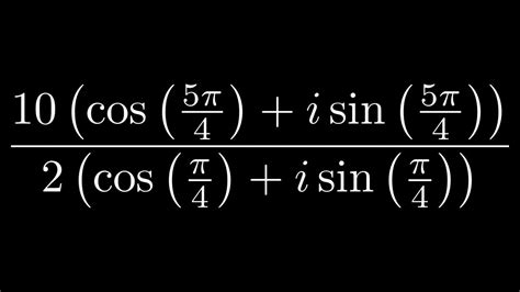 how to divide complex numbers in trigonometric polar form youtube