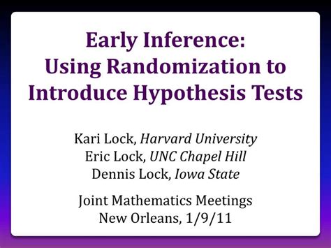 ppt early inference using randomization to introduce hypothesis tests powerpoint presentation