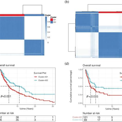 unsupervised cluster analysis a two immune subtypes is1 and is2 download scientific
