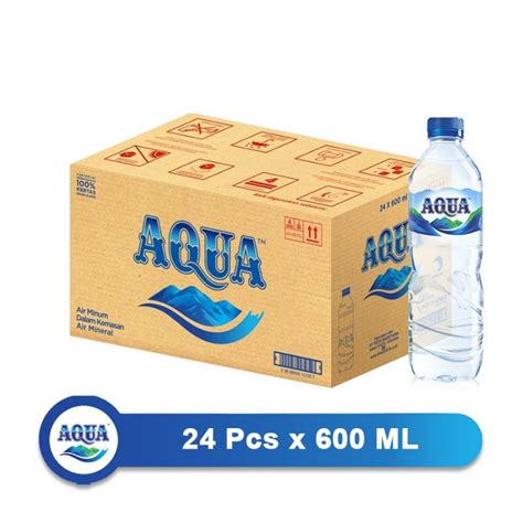 Jual AQUA BOTOL AIR MINERAL 600 ML ISI 24 BOTOL PER DUS Shopee Indonesia