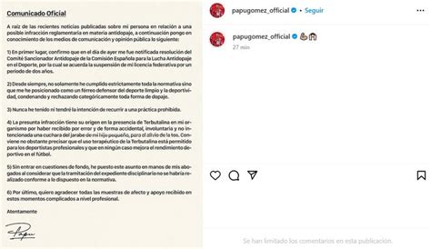 Papu Gómez rompió el silencio tras su doping positivo Nunca he tenido