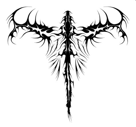 44 Dragonfly Stencil Dragon Tribal Tattoo Dragons Tattoos Deviantart