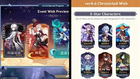 New Update Banners Chronicled Wish Banner Yelan Ganyu