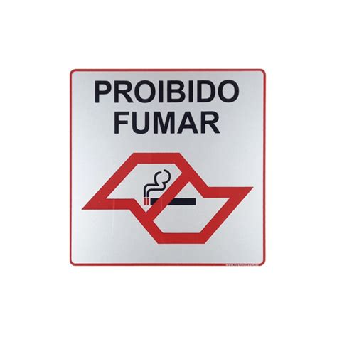 Placa Adesiva Sinalização Indicativa Proibido Fumar 15Cm Aluminio