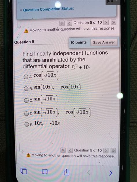 solved question completion status question 5 of 10 a