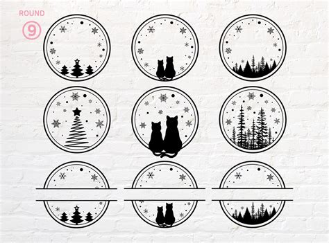 Christmas Circle Frame Svg Png Dxf Eps Pdf Etsy