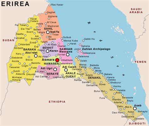 Eritrea Map Africa Detailed Political And Administrative Map Of