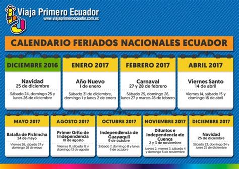 Calendario De Feriados Nacionales 2023 Ecuador Travel IMAGESEE