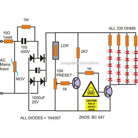 How To Make A Simple LED Automatic Day Night Lamp Circuit Circuit