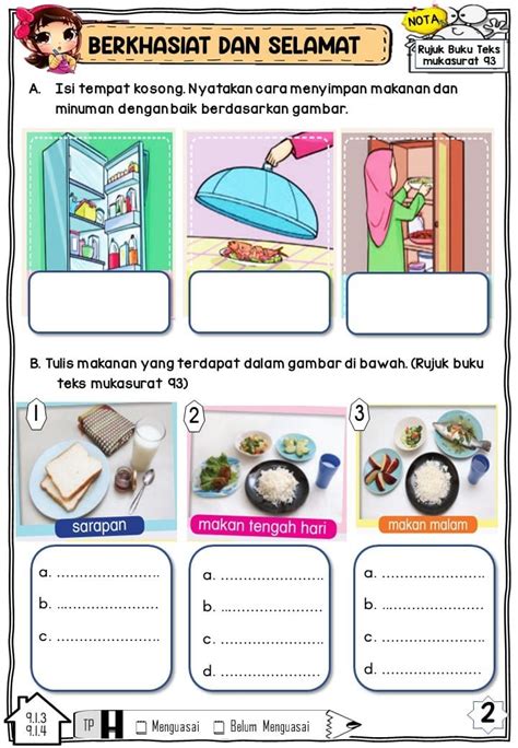 Lembaran Kerja Pendidikan Kesihatan Tahun Nbkomputer