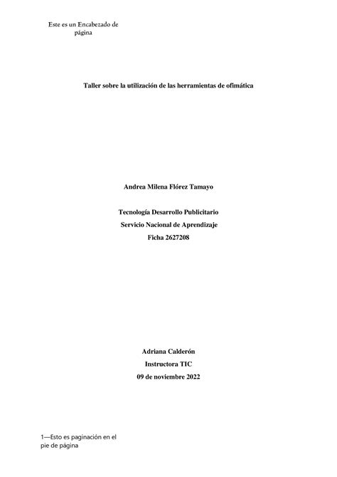 Taller sobre la utilización de las herramientas de ofimática página 1