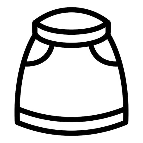 Vector de contorno de icono de falda de mujer diseño de tela moda