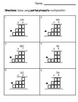 Partial Products Multiplication With Guide Boxes By Doodles In Th