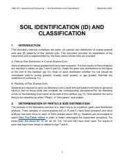 Lab 1 Soil Identification And Classification 2022 Sep Pdf CME 321