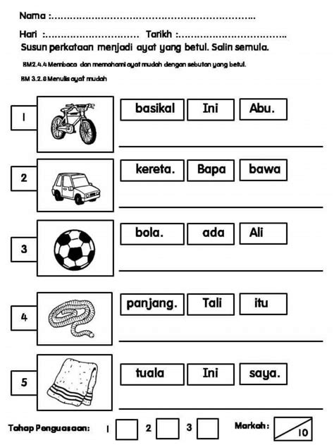 Latihan Bahasa Melayu Bina Ayat Mudah 672 Artofit