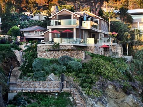 Laguna Beach USA California Mansion Stairs Shrubs HD Wallpaper